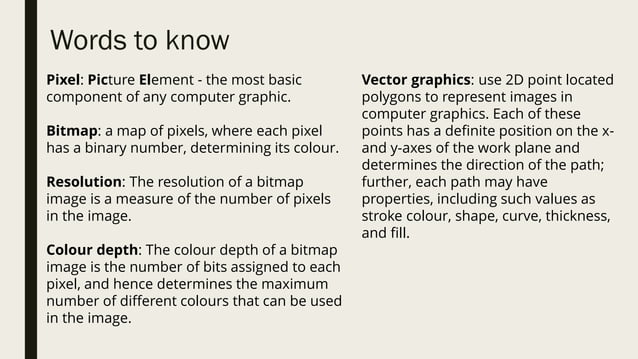 Higher - Storing graphics | PPTX | Graphics Software | Computer Software and Applications