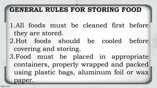 Storing vegetables, fruits, eggs and starch | PPTX