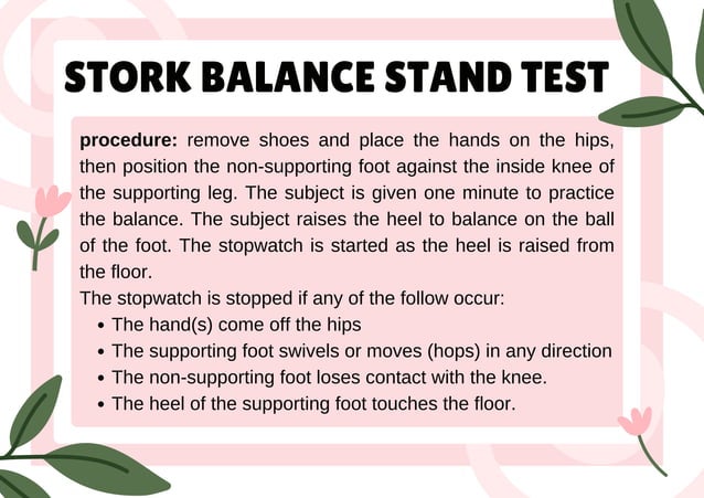 Stork Balance Stand Test | PDF