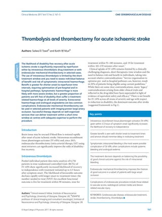 Thrombolysis and thrombectomy for acute ischaemic stroke | PDF