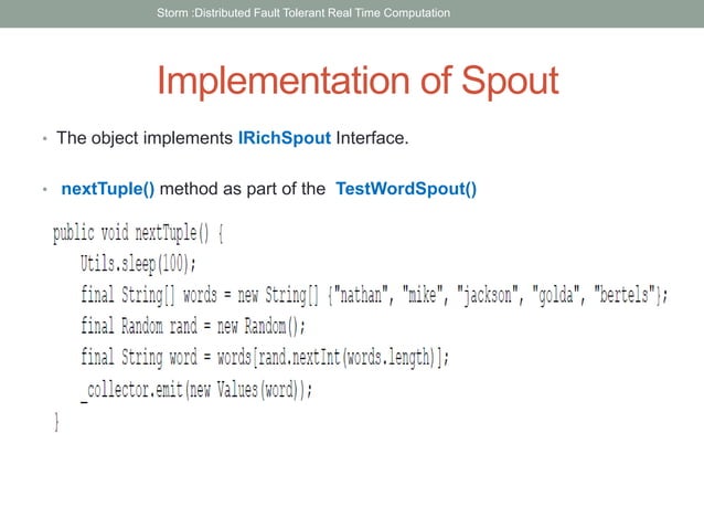 Storm A Distributed Fault Tolerant Real Time Computation Ppt