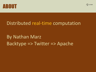 Storm overview & integration | PPT