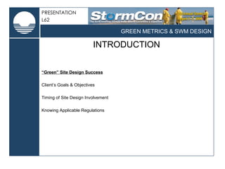 GREEN METRICS AND STORMWATER MANAGEMENT DESIGN | PPT