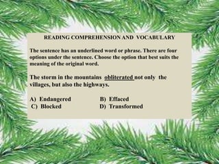 Storm in the mountain TOEFL Vocabulary | PPT