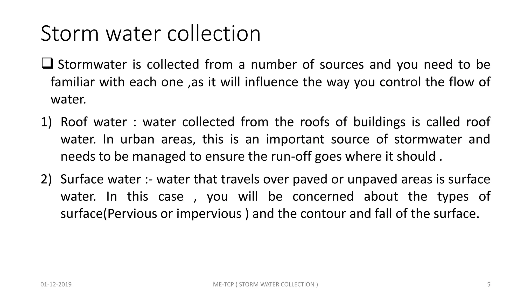 Storm water collection (itp) | PPTX
