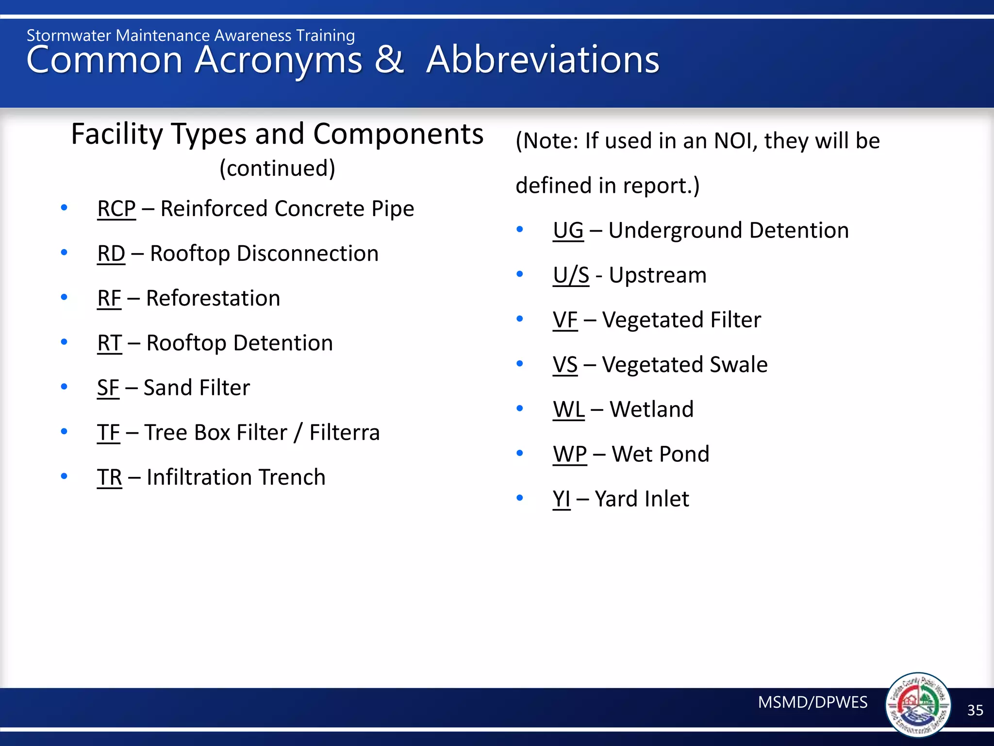 Stormwater Maintenance Awareness Training 1 | PPTX