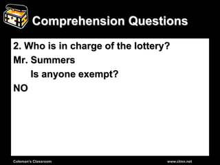 The Lottery Lesson | PPTX