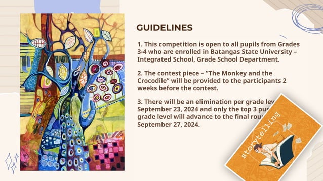 story telling competition guidelines and mechanics | PPT