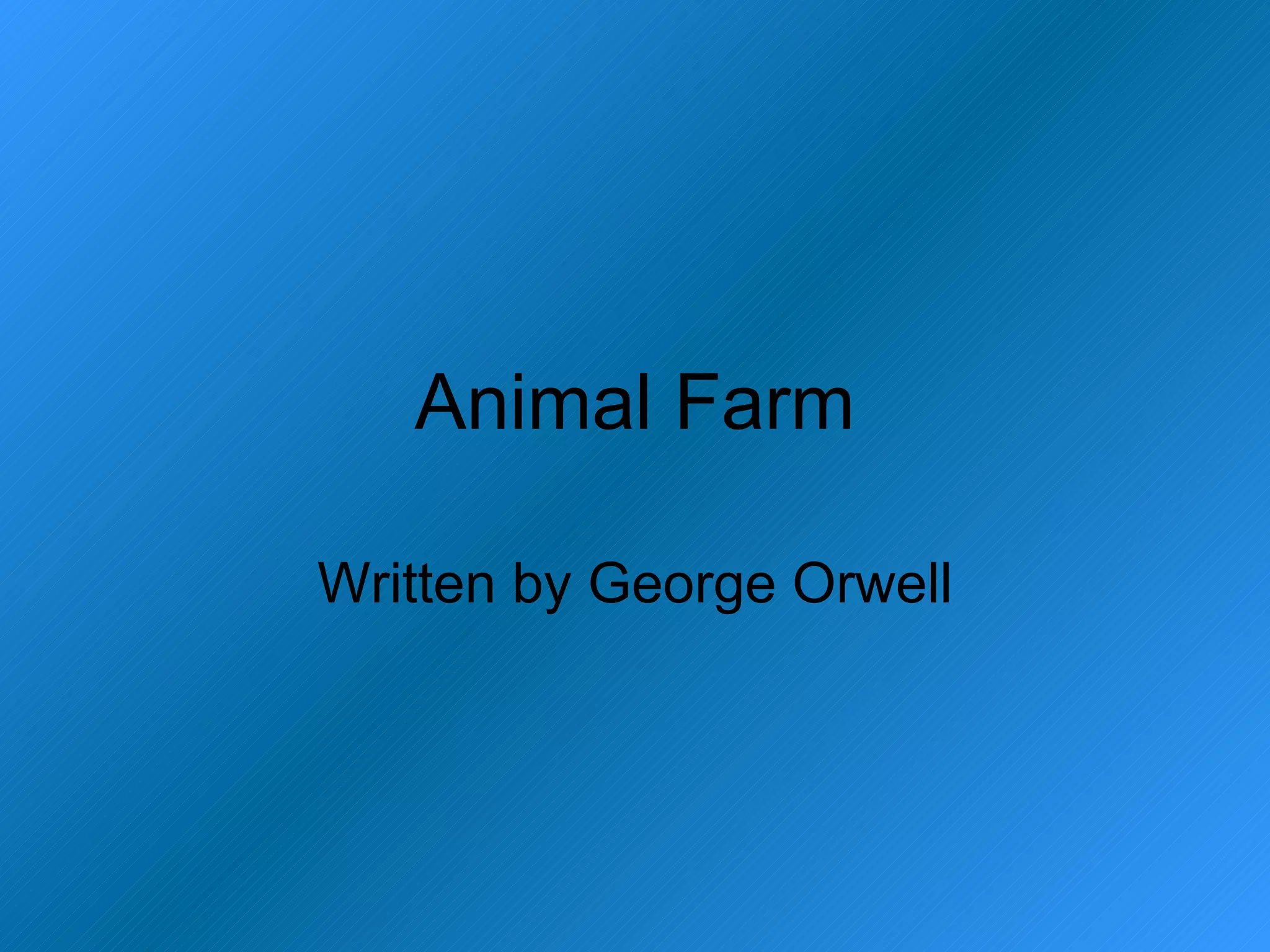 Story Grammar for Animal Farm | PPT