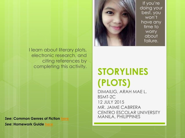 Storylines and plot elements | PPT