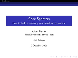 Story of Code Sprinters | PDF