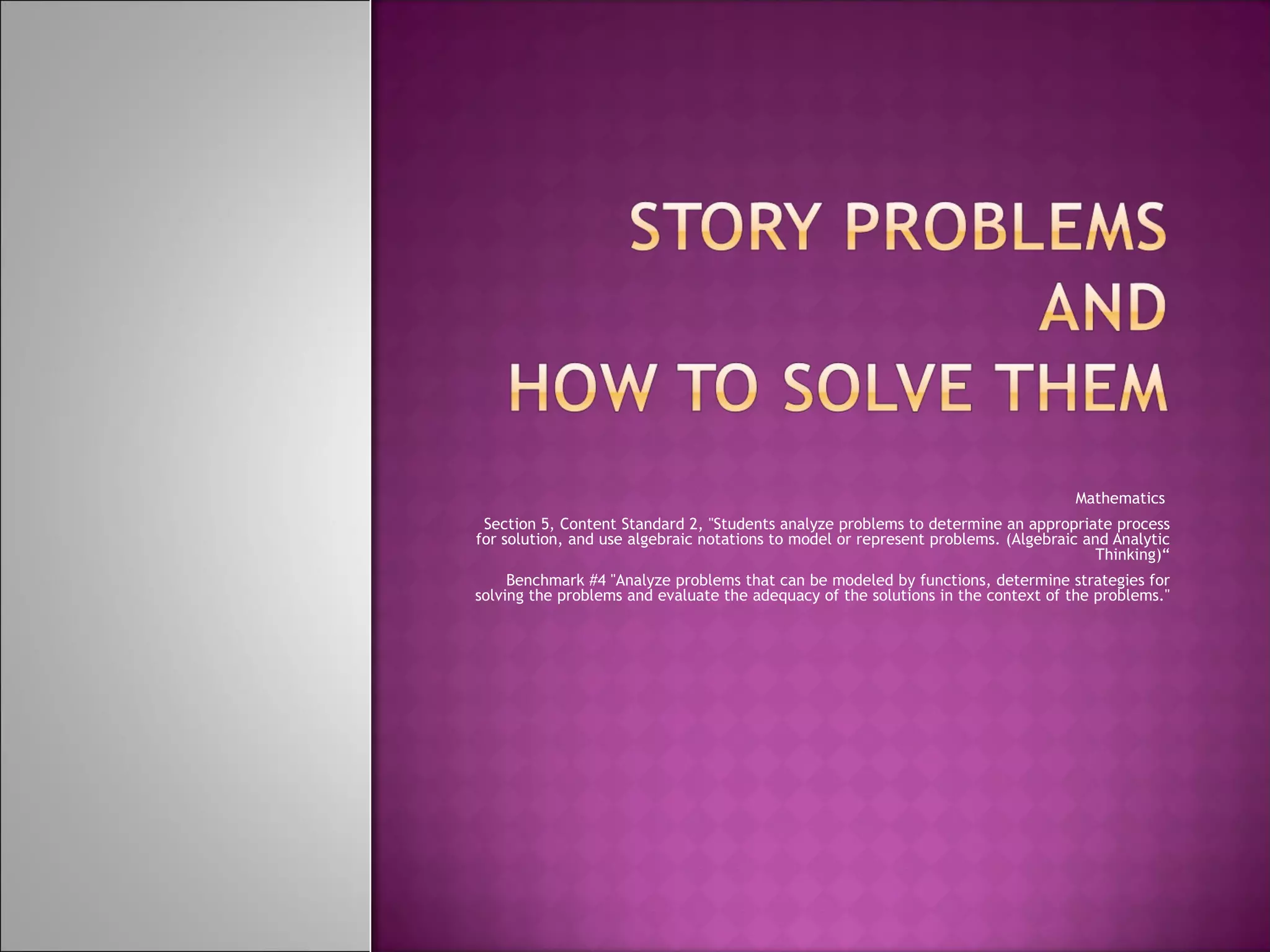 Story Problems | PPT