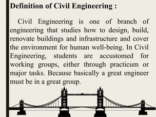 Story about civil engineering | PPTX
