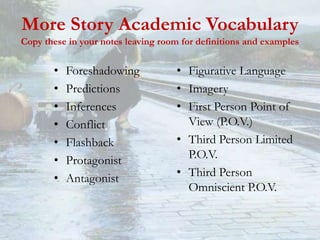 Story academic vocabulary | PPTX