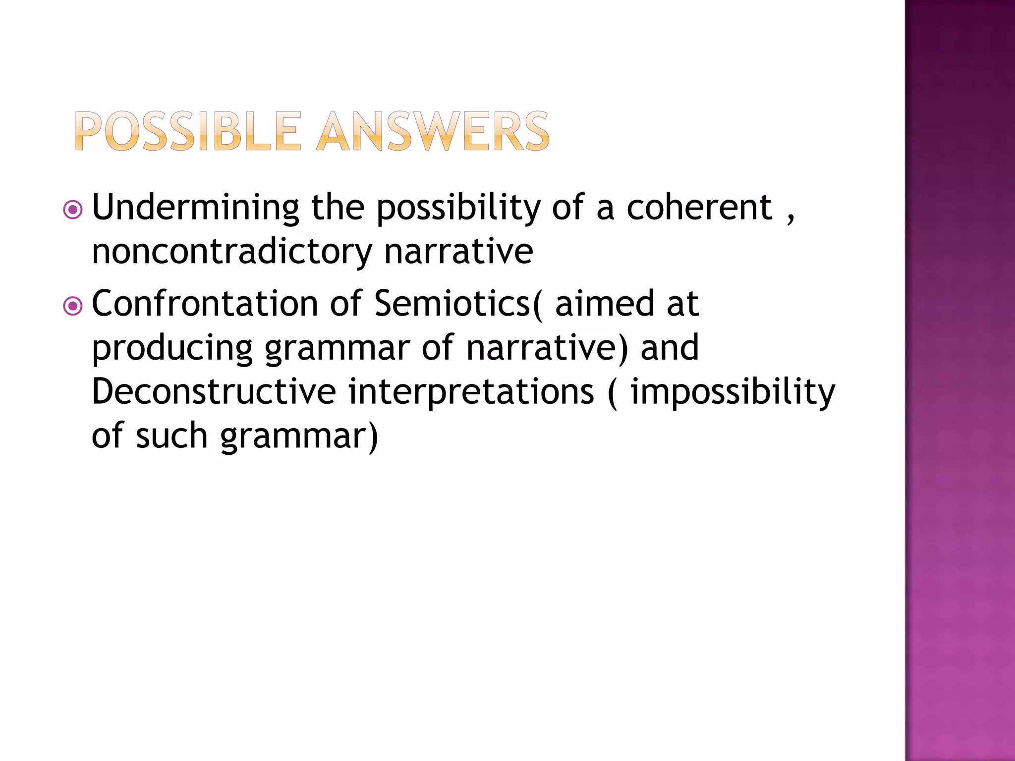 Story and discourse in the analysis of | PPTX