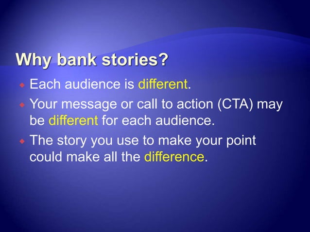 Story banking presentation | PPT