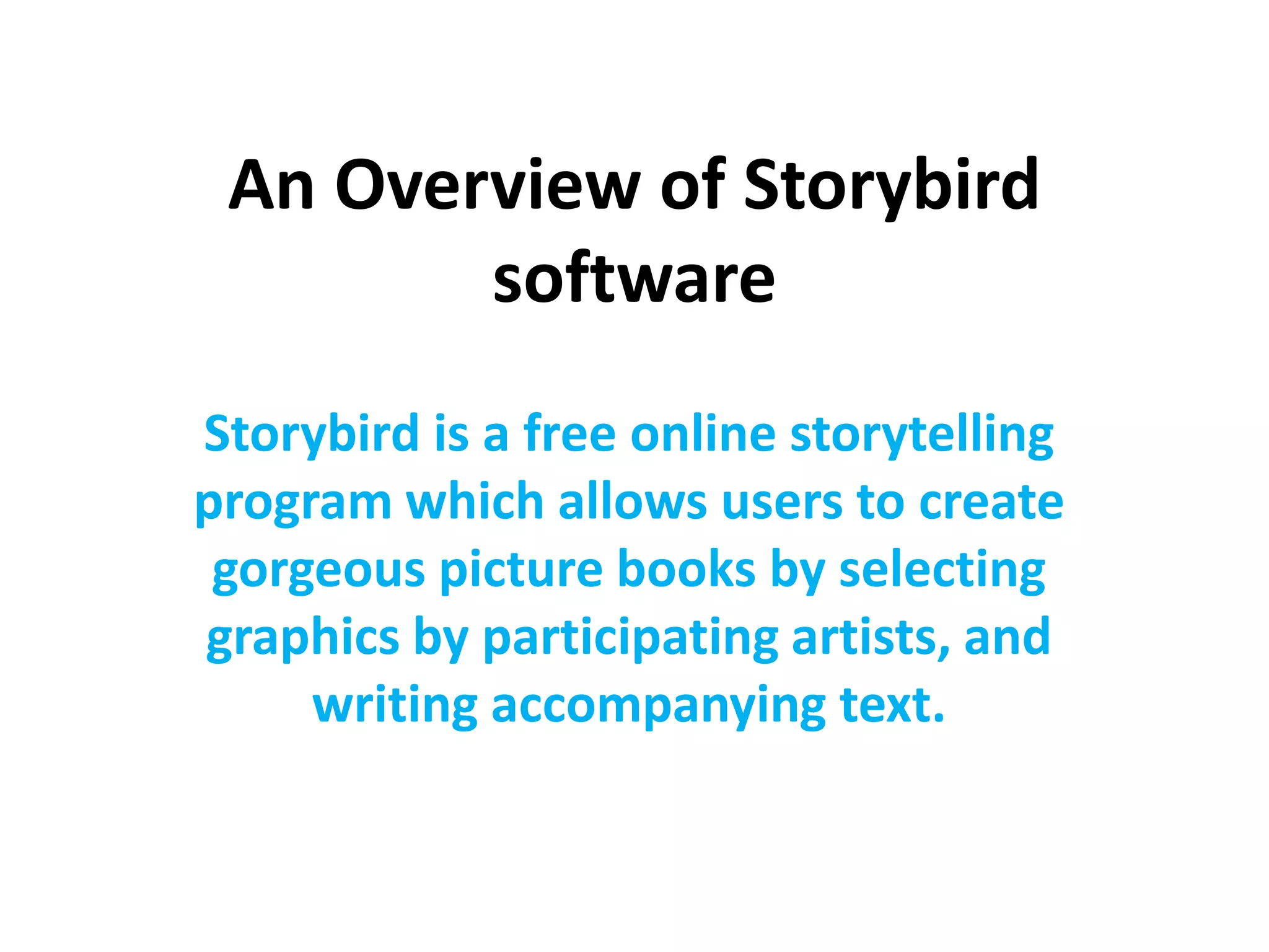 Storybird software ppt | PPTX