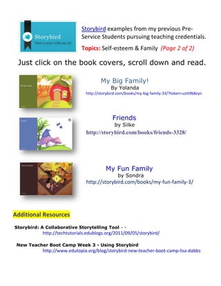 Storybird Story Examples- Created by Pre-Service Teachers | PDF