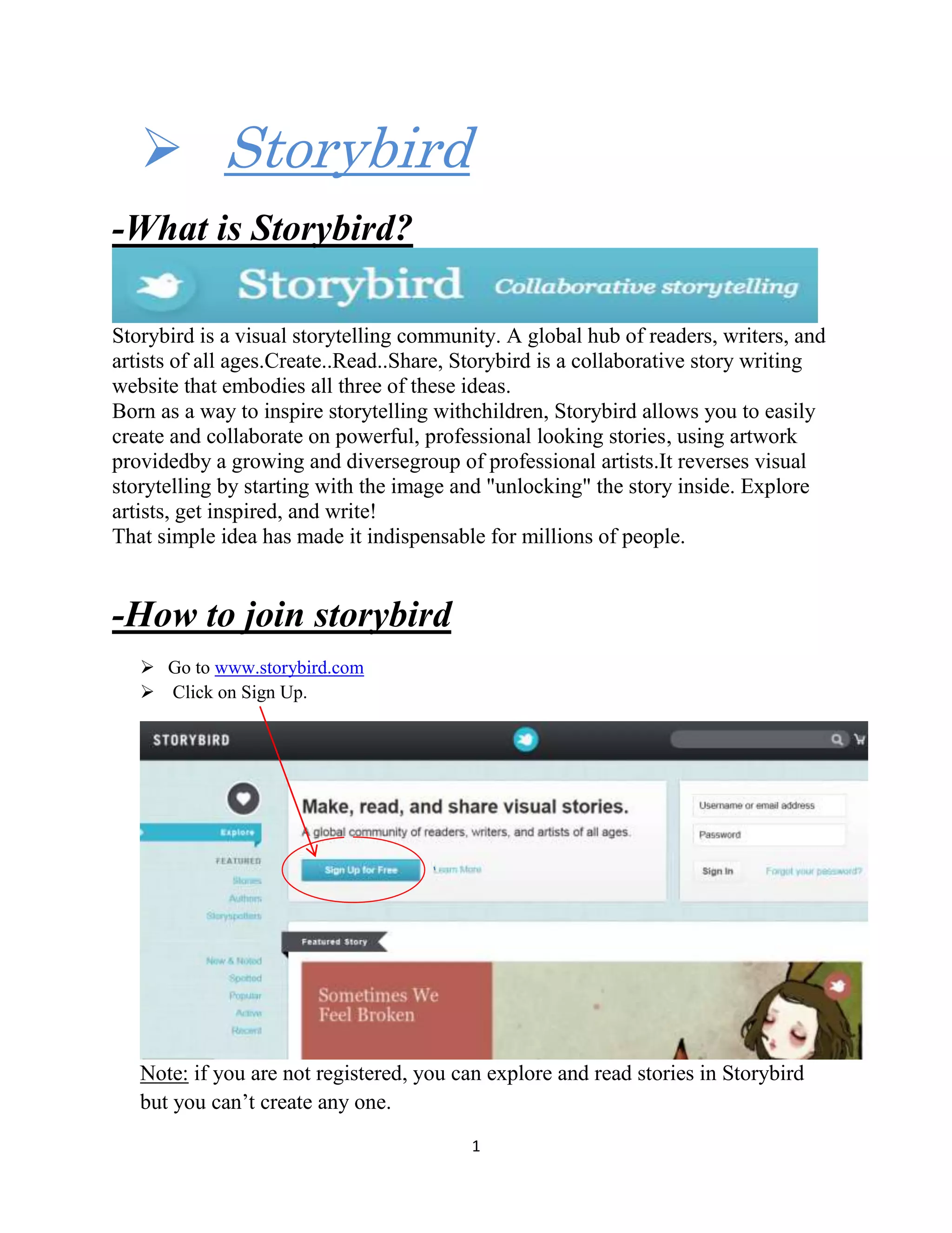 Storybird tutorial | DOCX