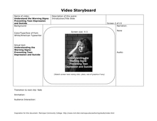 Storyboard | PDF | Mental Health | Diseases and Conditions