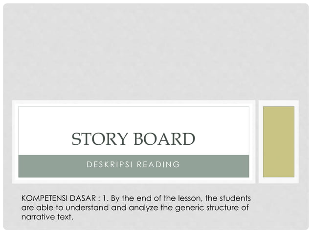 Story board- Reading Narrative Text | PPTX | Education