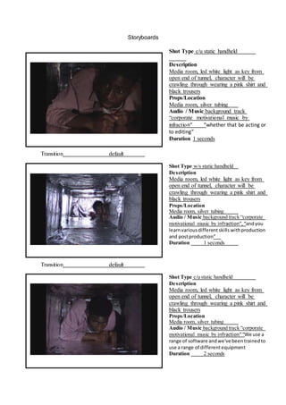 Storyboard cinematography | DOC | Video Production | Content Production