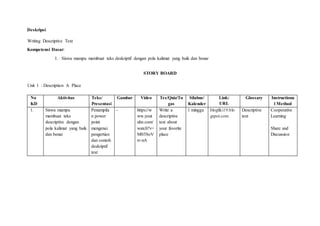 Storyboard 2 desciptive text fiki andrian | DOCX
