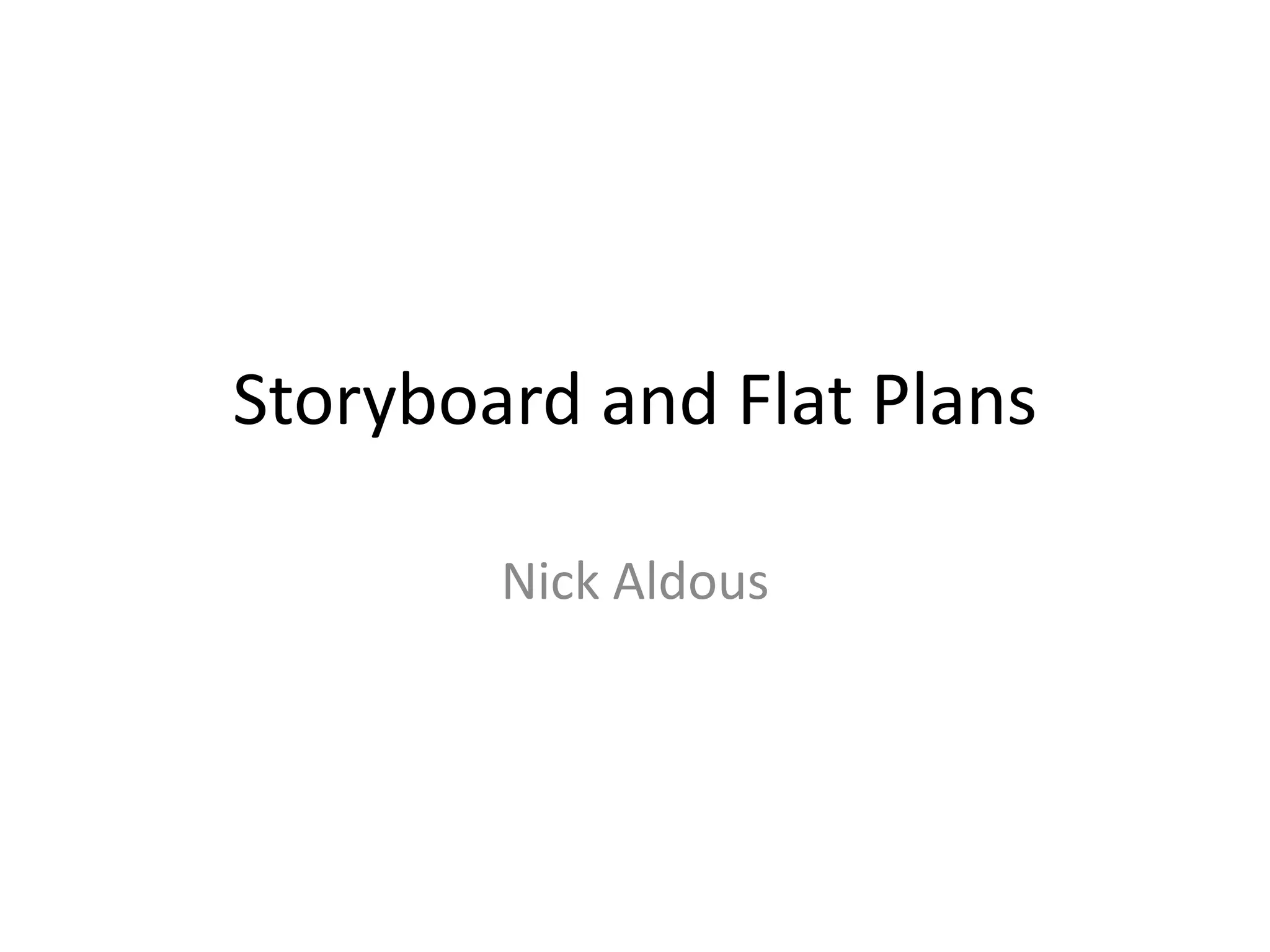 Storyboard and flat plans | PPTX