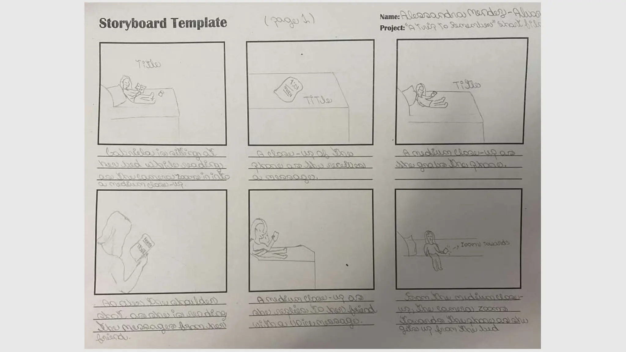 Storyboard for A Trip to Remember Short Film.pptx
