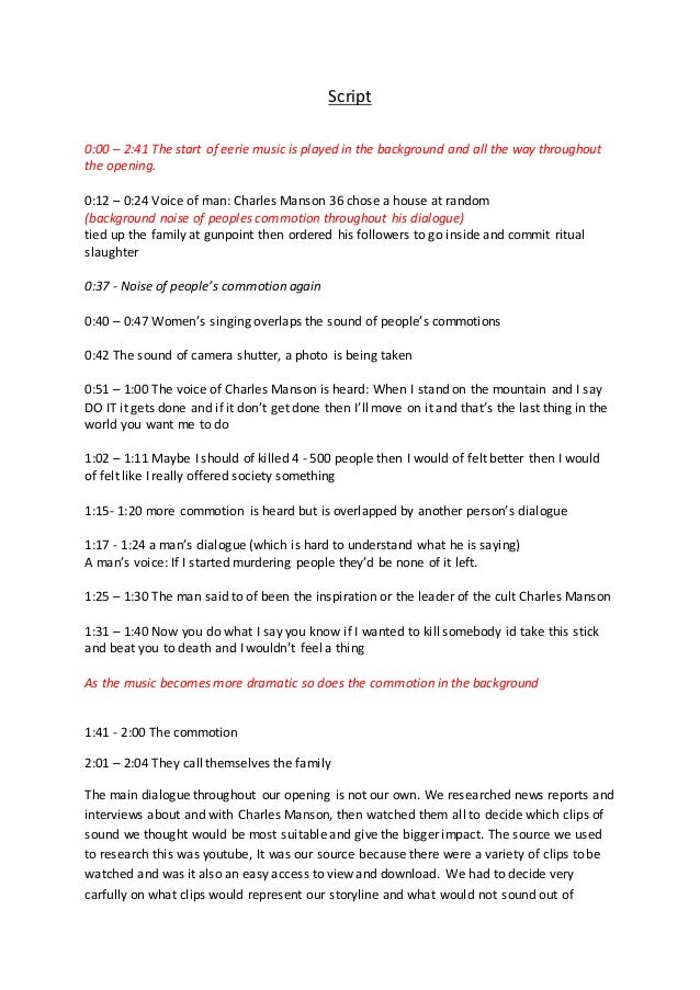 Movie Script Storyboard