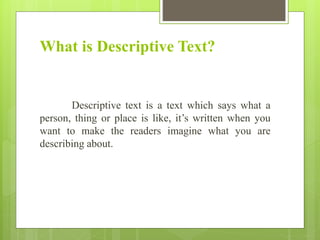 Story board for writing descriptive text ppt | PPT