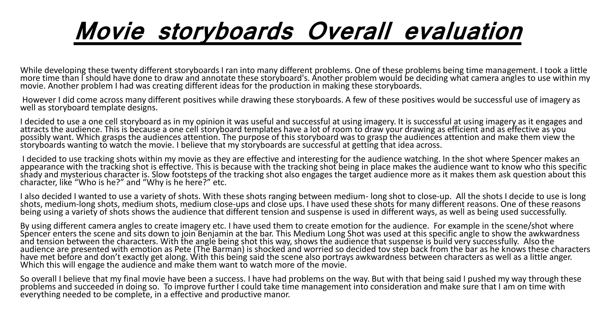 Storyboarding evaluation 2 | PPTX