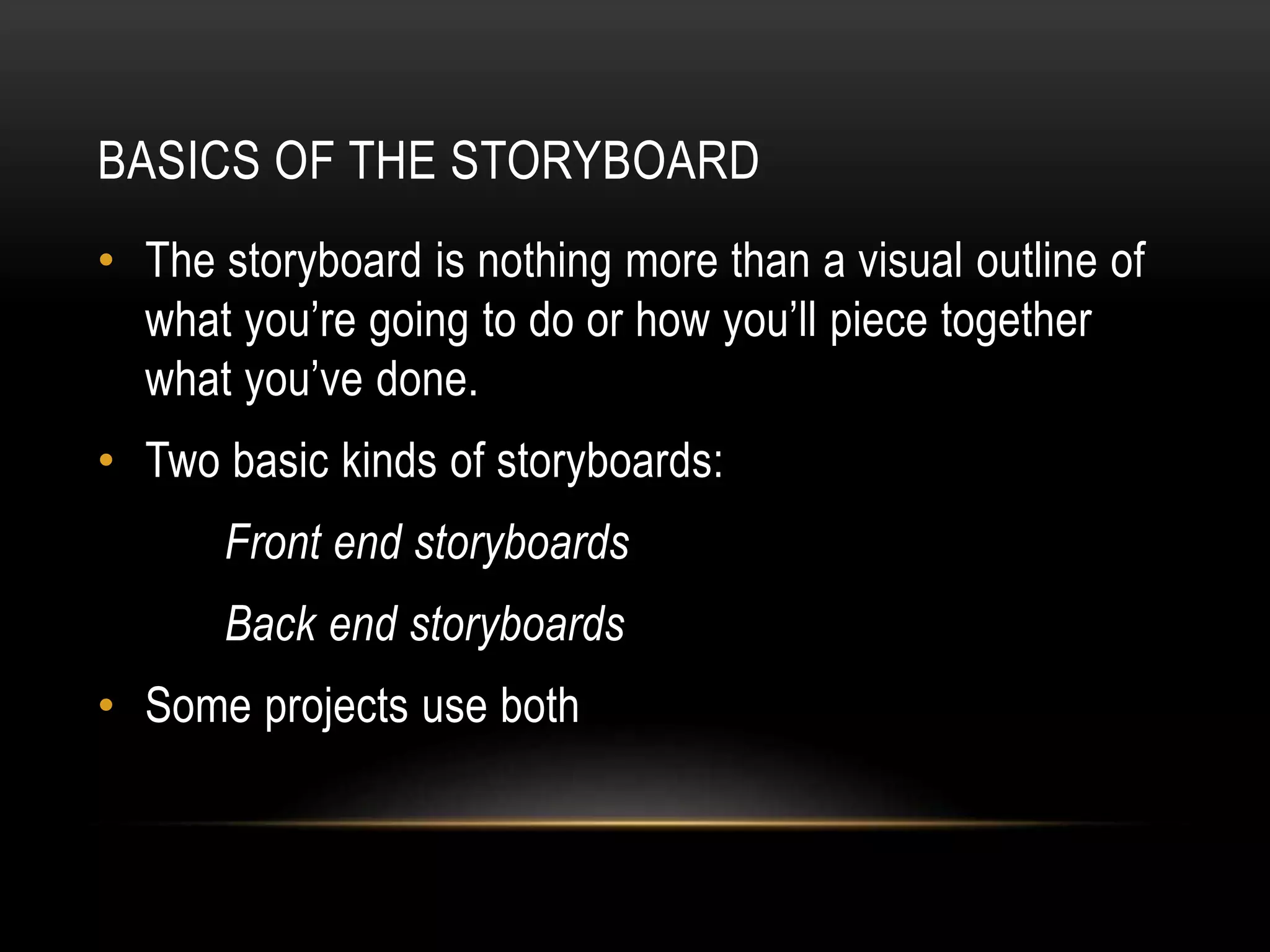 Front end and back end storyboarding | PPTX