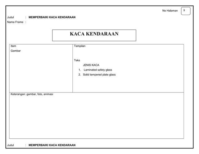 Story board kaca 1 ina | DOC