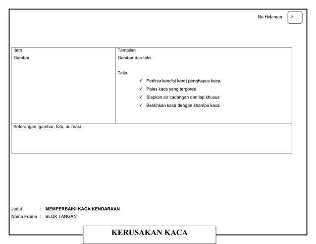 Story board kaca 1 ina | DOC