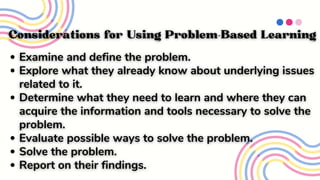 Problem based learning presentation, theory and methodologies | PPT