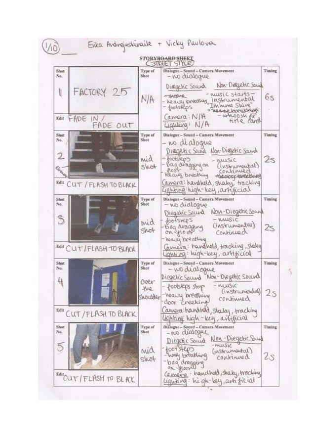 Photo Storyboard for "Street Style" | DOCX