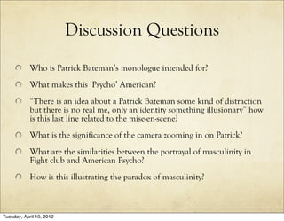 American Psycho: Storyboard Presentation | PDF