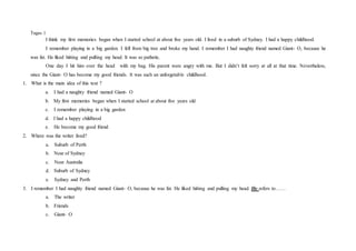 Story board reading | DOCX | Education