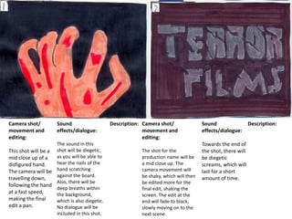Horror movie trailer Storyboards | PPTX