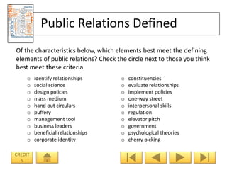 Public Relations - Storyboards | PPTX