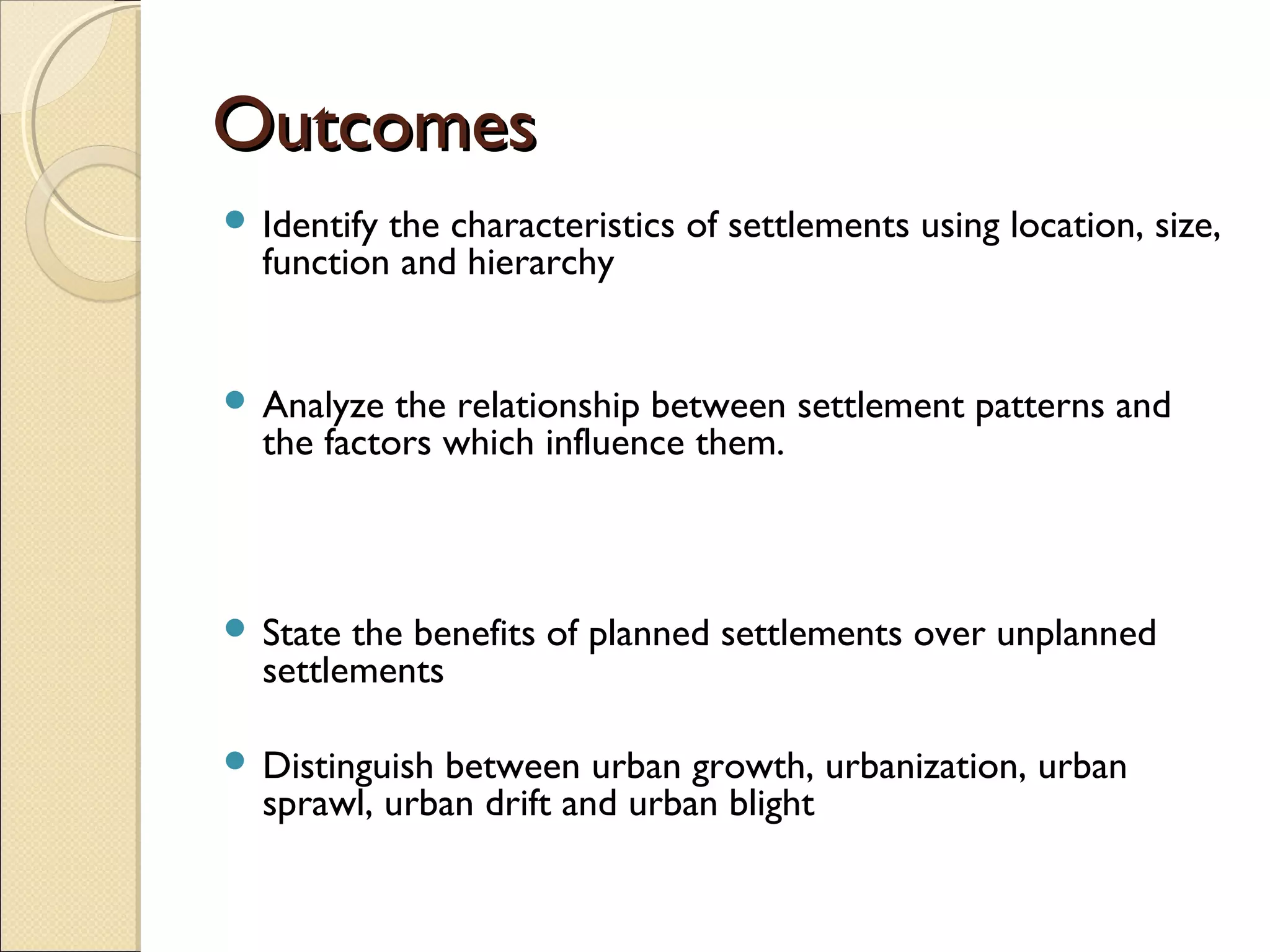 Settlement - unit 3 | PPT