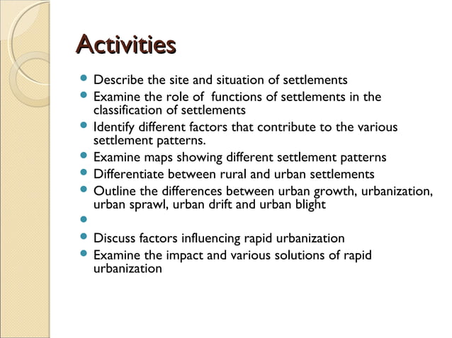 Settlement - unit 3 | PPT