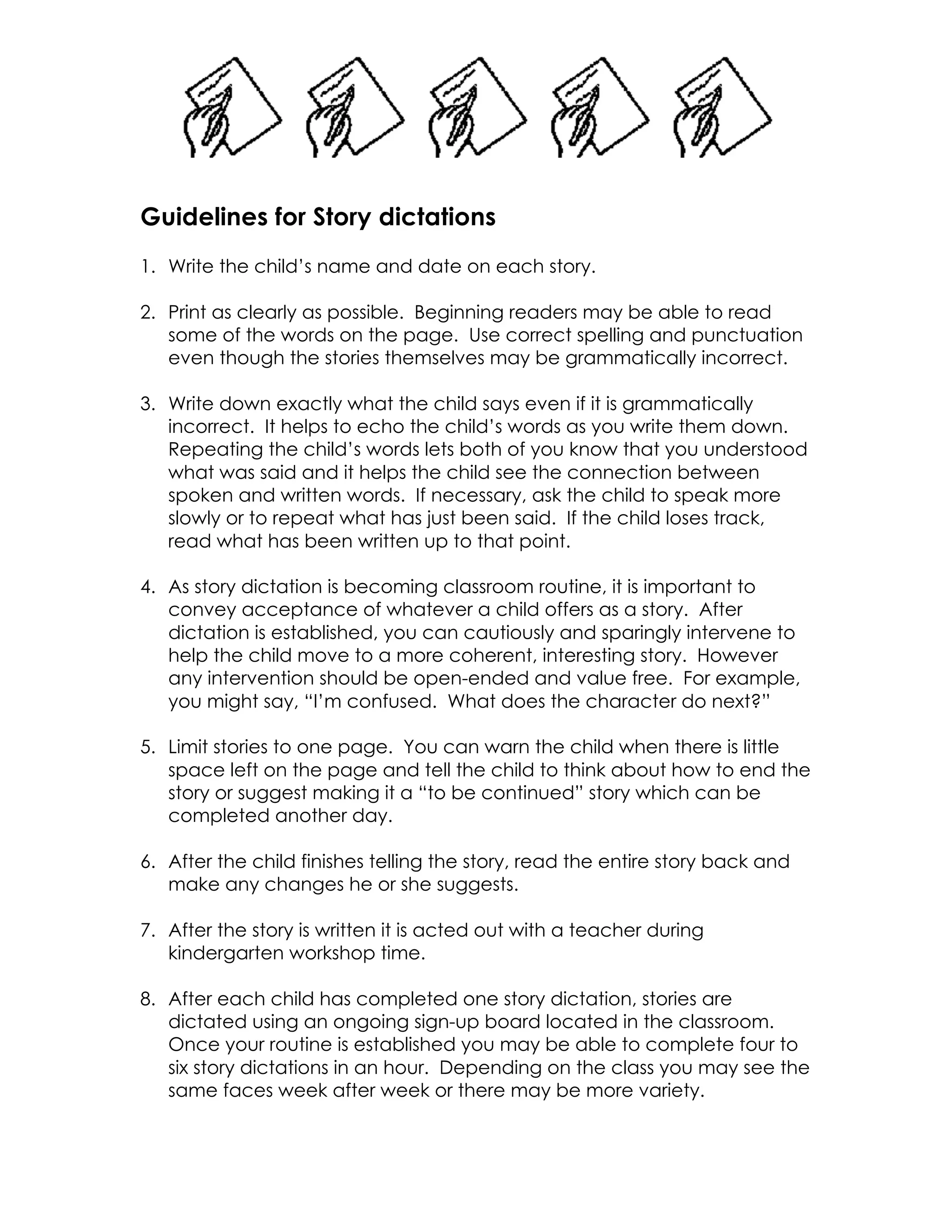 Story dictation guidelines | PDF
