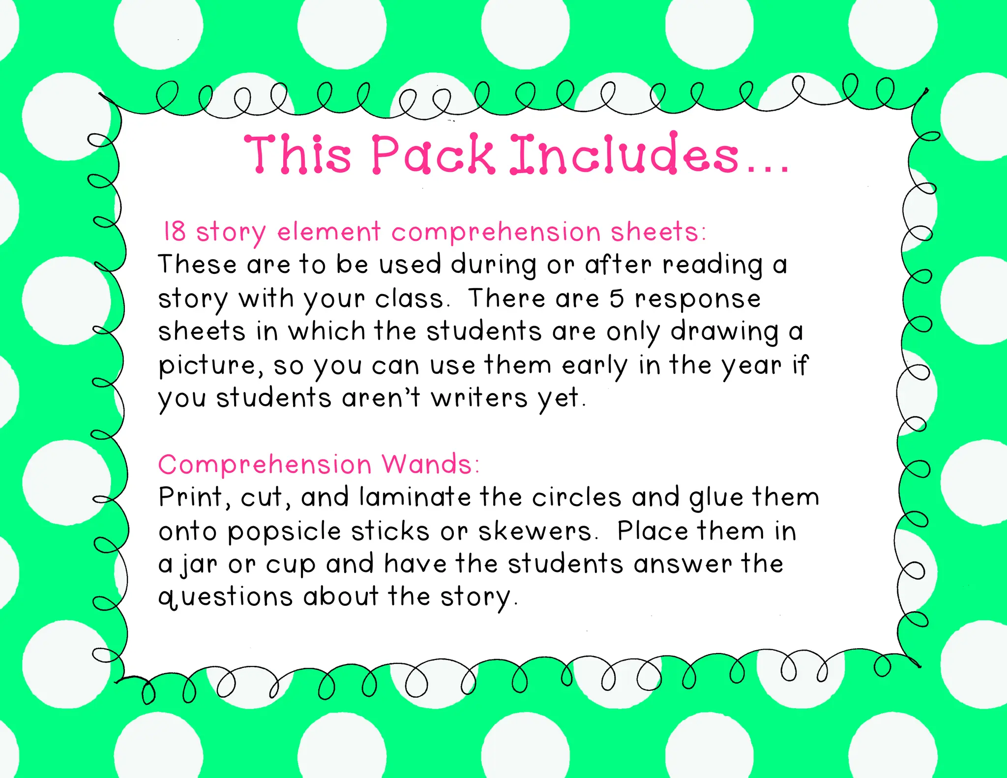 Story Elements for Kindergarten Printables and Comprehension Wands.pdf