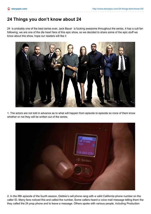 24 Things you don’t know about 24 | PDF