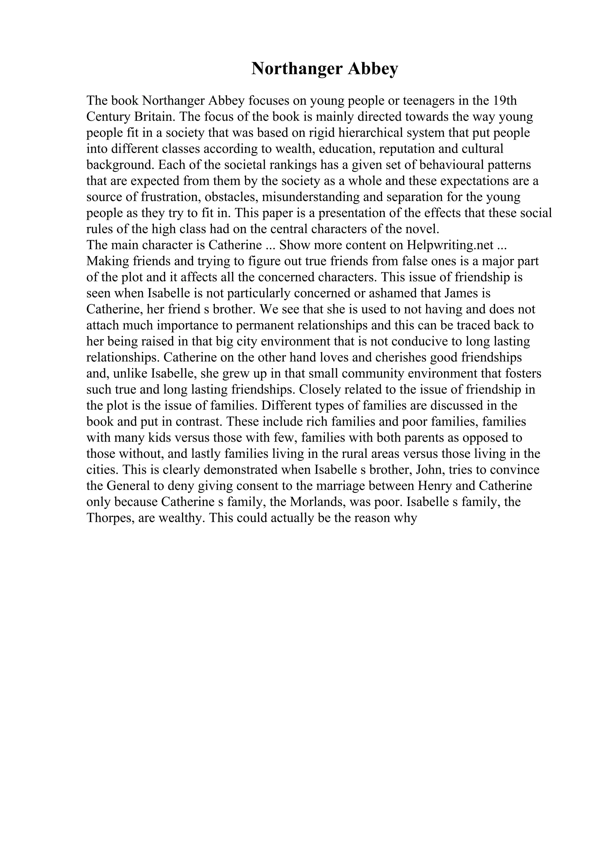 Story Essay Example | PDF