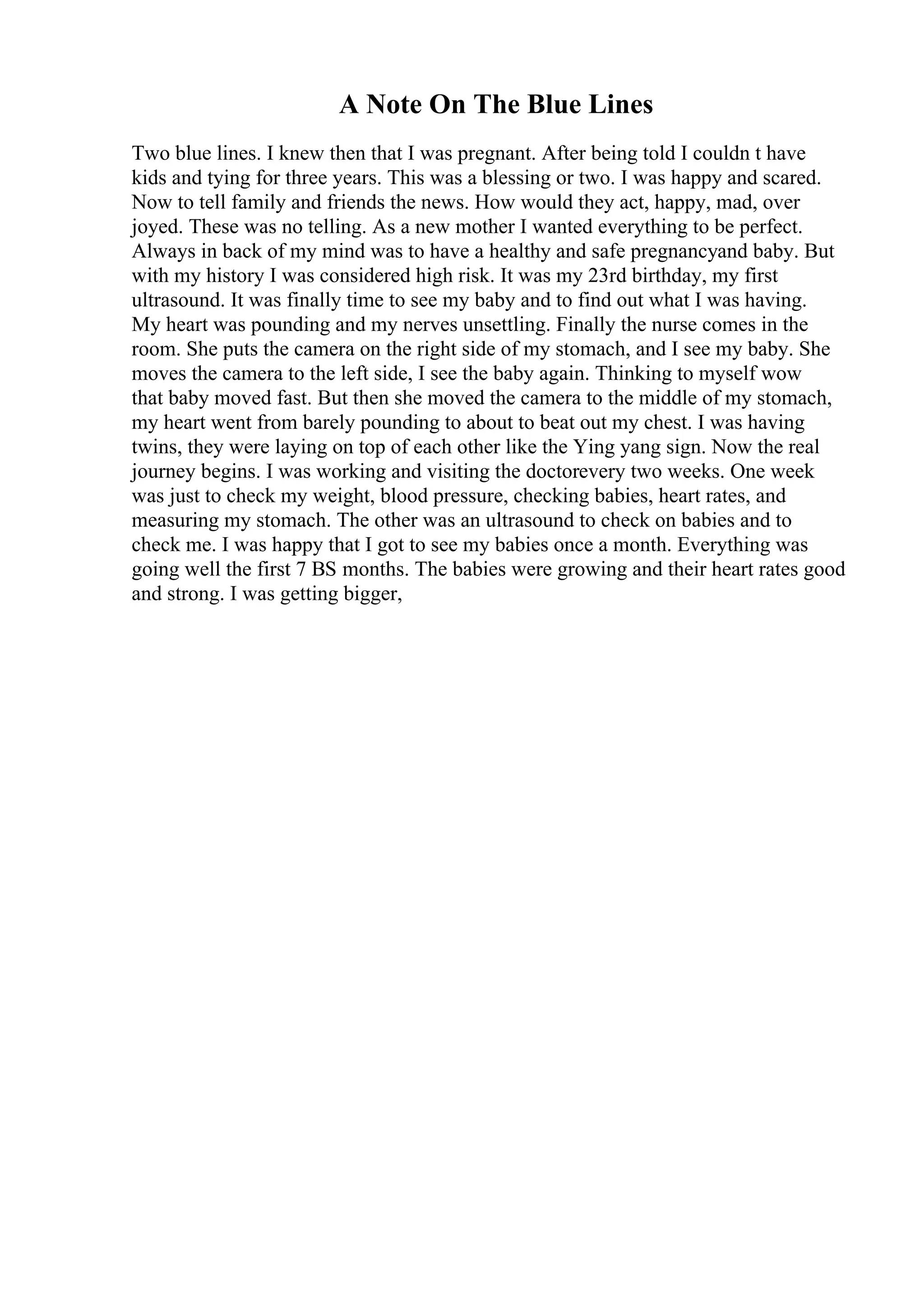 Story Essay Example | PDF