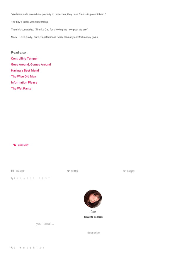 Story for kids with moral - lesson learned | PDF