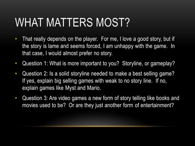 Story in Video Games | PPT